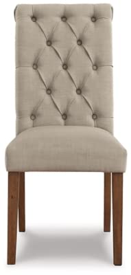 Signature Design by Ashely Harvina French Country Tufted Upholstered Dining Chair, 2 Count, Beige