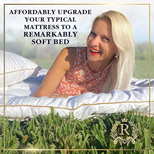 King Size Mattress Topper King - 8-23 Inches Deep Pocket, 400 TC Cotton Thick Mattress Pad, Soft Mattress Cover Cooling Mattress Topper Royal Therapy