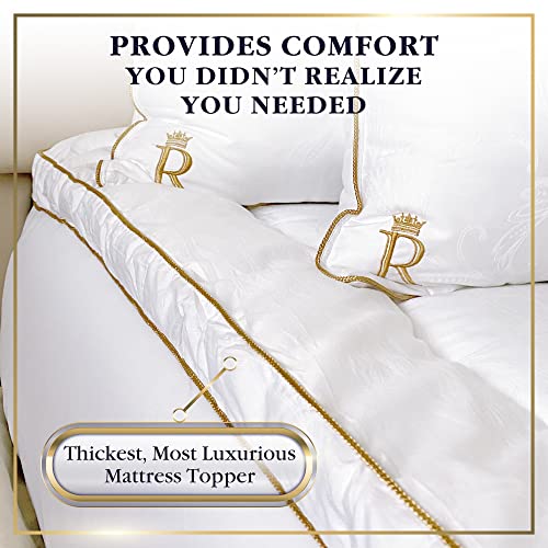 King Size Mattress Topper King - 8-23 Inches Deep Pocket, 400 TC Cotton Thick Mattress Pad, Soft Mattress Cover Cooling Mattress Topper Royal Therapy