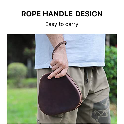 Genuine Leather Case for Airpods Max,Hiram Crazy Horse Cowhide Leather Portable Travel Case for Airpods Max,Headphone Cases for AirPods Max Carrying Case(Coffee)