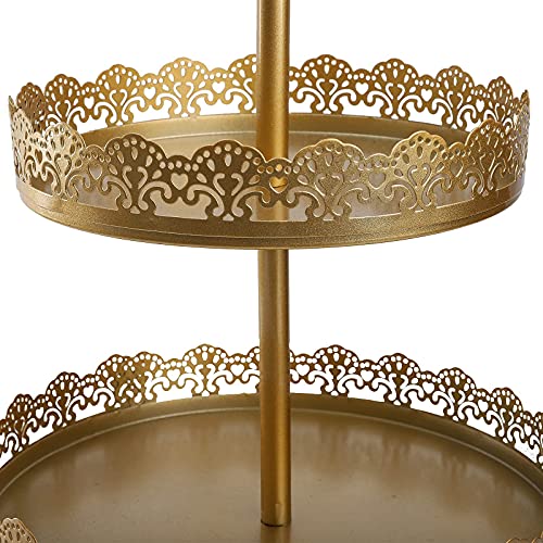 TOPZEA Set of 4 Cake Stands, Metal Cupcake Holder Tiered Dessert Serving Tower Decor Serving Platter Candy Fruit Display Plates for Baby Shower, Wedding, Birthday, Celebration, Christmas, Party, Gold