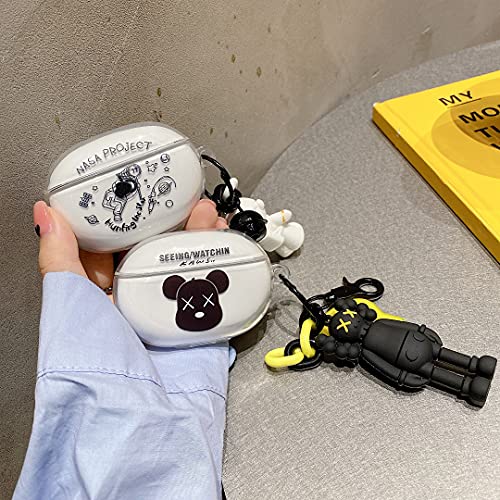 3D Cool Cute Astronaut Cartoons Case with Pendant Keychain for Women Girls Men Boys for Beats Studio Buds 2021 Case Cover Accessories Silicone Skin