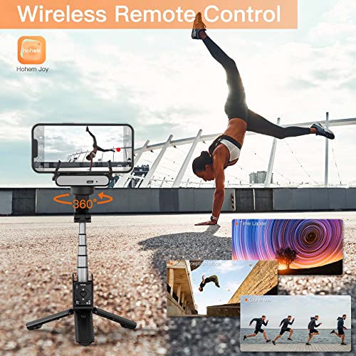 Gimbal Stabilizer for Smartphone, 2 Axis Selfie Stick Tripod with Face Tracking, 360° Rotation, 4 in 1 Portable Phone Tripod w/Extendable Stick for iPhone 14/Android Video Recording hohem iSteady Q
