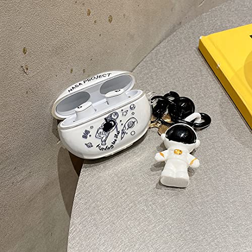 3D Cool Cute Astronaut Cartoons Case with Pendant Keychain for Women Girls Men Boys for Beats Studio Buds 2021 Case Cover Accessories Silicone Skin