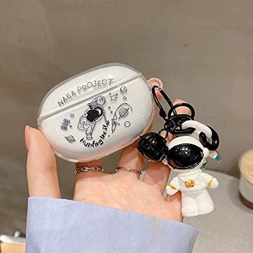 3D Cool Cute Astronaut Cartoons Case with Pendant Keychain for Women Girls Men Boys for Beats Studio Buds 2021 Case Cover Accessories Silicone Skin