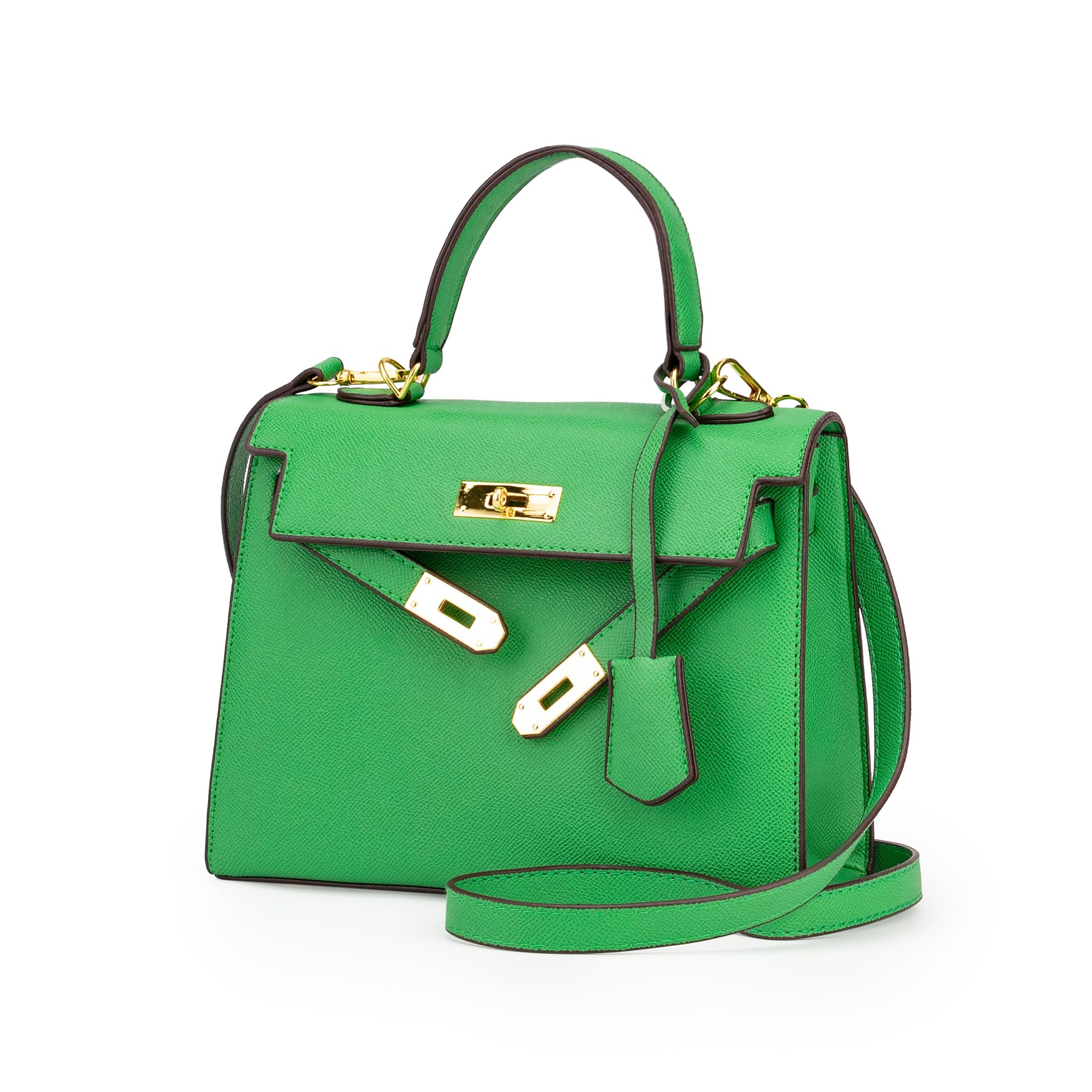 JBB Crossbody Bags for Women Trendy Cute Purse Top Handle Clutch Handbag Structured Satchel Purses Shoulder Bag PU Leather Green