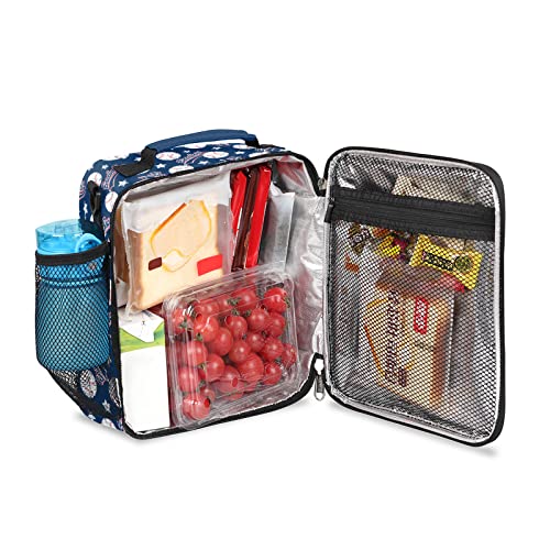 Baseball Lunch Box for Kids Boys, Insulated Lunch Bag Reusable Thermal Lunchbox Cooler Tote Handbag with Removable Adjustable Shoulder Strap for Adults Men Picnic Work School