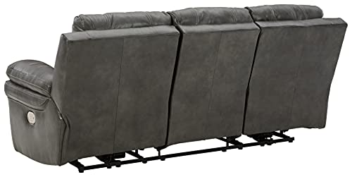 Signature Design by Ashley Edmar Power Reclining Sofa, Gray