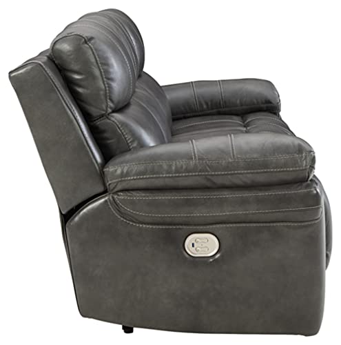Signature Design by Ashley Edmar Power Reclining Sofa, Gray