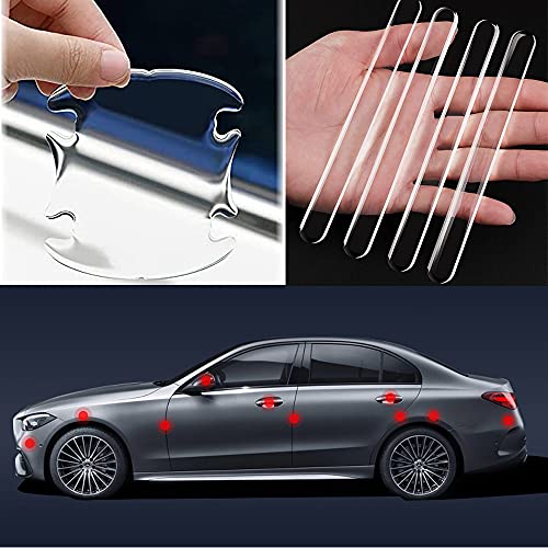 OURASHERO 14PCS Car Door Handle Cup Scratches Protective Films High Viscosity Transparent Soft Anti Scratches Rear View Mirror Door Side Sticker Door Handle Protective Pad Universal Door Cup Protector
