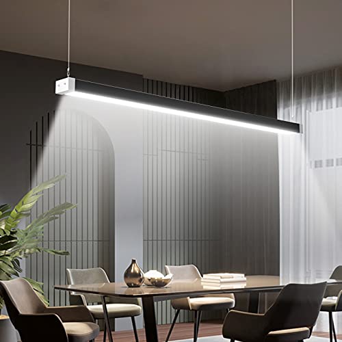 FAITHSAIL 4FT LED Linear Light 5000K 6000LM Suspension Office Lighting Fixture with Plug, 60W Commercial Light Fixture Shop Light for Office Gym Garage 4 Pack
