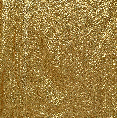 Sequins and Metallic in Mesh Fabric by Yard,Embroidery Lace Heavy Beads,Sequin Embroidery Lace Fabric, Metallic Fabric,Smoke Gray Sequin (Gold, 10 Yards)