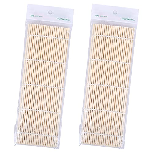 JIALEEY Bamboo Sushi Rolling Mat, 9.5x9.5 Inch, 6 PCS Set