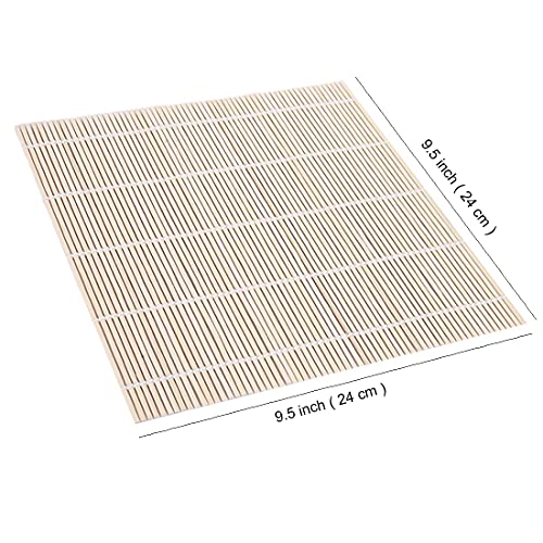 JIALEEY Bamboo Sushi Rolling Mat, 9.5x9.5 Inch, 6 PCS Set