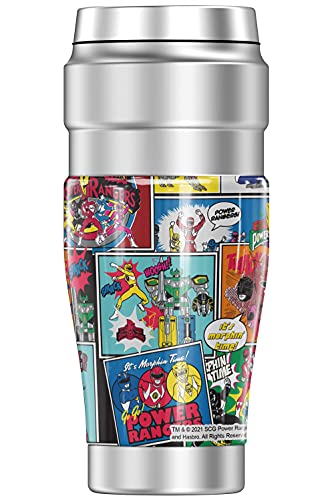 THERMOS Power Rangers Power Rangers Comic Collage STAINLESS KING Stainless Steel Travel Tumbler, Vacuum insulated & Double Wall, 16oz