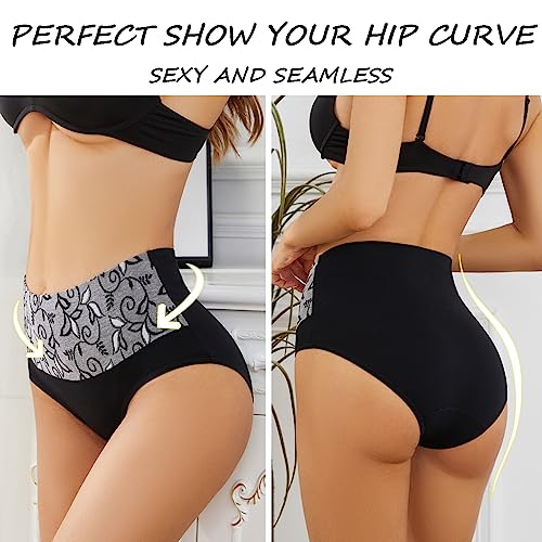 MEIDAYAI Womens Underwear Cotton Tummy Control High Waisted Underwear Soft Breathable Full Coverage Panties Multipack