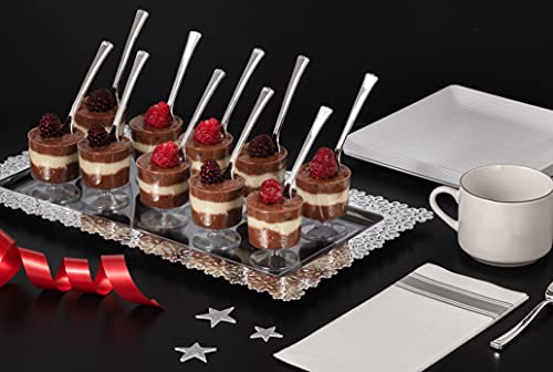 Exquisite Mini Dessert Cups With Spoons 200 Pcs I Serves 100 I Disposable Mini Plastic Mousse Cups With Spoons For Mini Dessert I 2 Oz Small Dessert Cups with Spoons I Clear Dessert Cups With Spoons