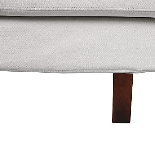 NOSGA Loveseat Sofa, 73'' Mid-Century Modern Sleeper Couch Recliner with Soft Cushion and 2 Pillows for Living Room Apartment Small Space Dorm, White