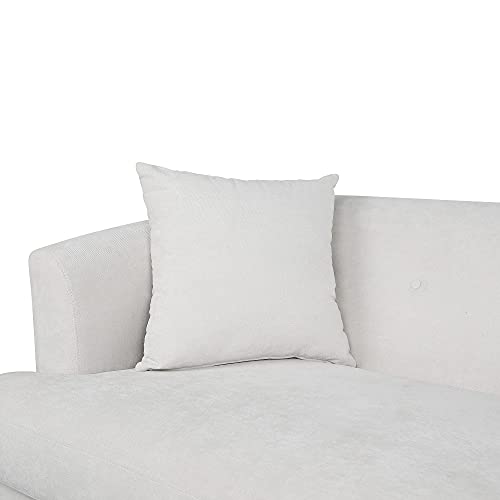 NOSGA Loveseat Sofa, 73'' Mid-Century Modern Sleeper Couch Recliner with Soft Cushion and 2 Pillows for Living Room Apartment Small Space Dorm, White