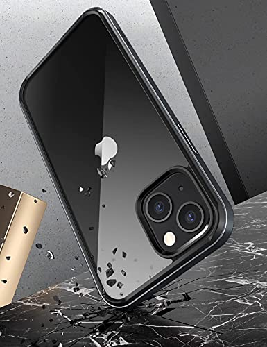 SUPCASE Unicorn Beetle Edge Series Case for iPhone 13 (2021 Release) 6.1 Inch, Slim Frame Clear Case with TPU Inner Bumper & Transparent Back (Black)