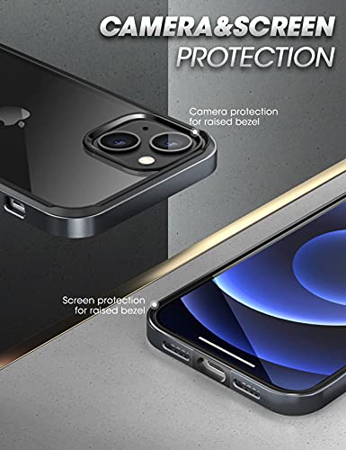 SUPCASE Unicorn Beetle Edge Series Case for iPhone 13 (2021 Release) 6.1 Inch, Slim Frame Clear Case with TPU Inner Bumper & Transparent Back (Black)