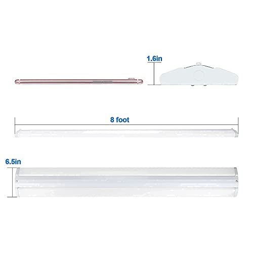 AntLux 110W 8FT LED Shop Lights Ultra Slim LED Wraparound, 12600LM, 5000K, 8 Foot Strip Light, Flush Mount Garage Office Warehouse Ceiling Lighting Fixture, 8 Foot Fluorescent Tube Replacement, 4 Pack