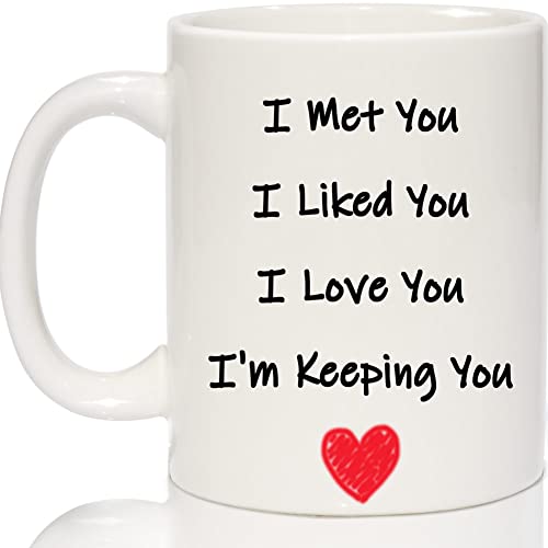 I Love You Gifts for Her Wife Girlfriend Coffee Mug, Mothers Day Gifts for Wife from Husband Boyfriend Him - Anniversary Birthday Romantic Cute Gifts, Funny Presents for Her Mug, White, 11oz