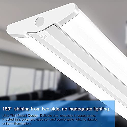 AntLux 110W 8FT LED Shop Lights Ultra Slim LED Wraparound, 12600LM, 5000K, 8 Foot Strip Light, Flush Mount Garage Office Warehouse Ceiling Lighting Fixture, 8 Foot Fluorescent Tube Replacement, 4 Pack