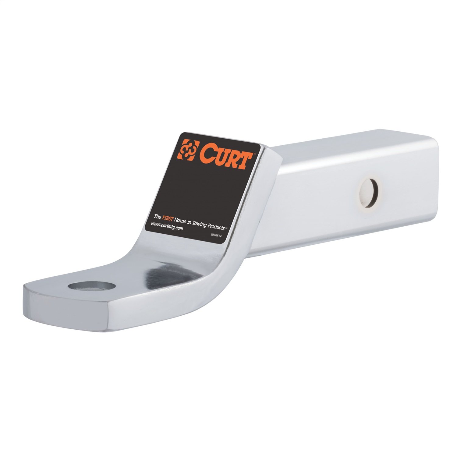 CURT 45290 Chrome Class 3 Trailer Hitch Ball Mount, Fits 2-Inch Receiver, 7,500 lbs, 1-Inch Hole, 2-In Drop, 3/4-Inch Rise