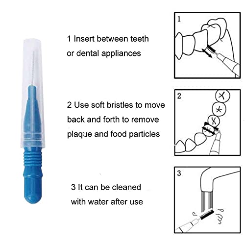 50pcs Soft Interdental Brush Teeth Dental Picks Floss Brush Refill Flosser Toothpick Cleaners Cleaning Tool - Blue