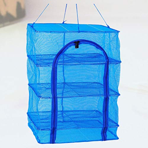 WINOMO House Plants Foldable Drying Net, Dry Rack Hanging Basket, 4 Layers Fish Drying Net, Folding Mesh Hanging Net Rack for Vegetable Dishes Making Drying Rack Clothing