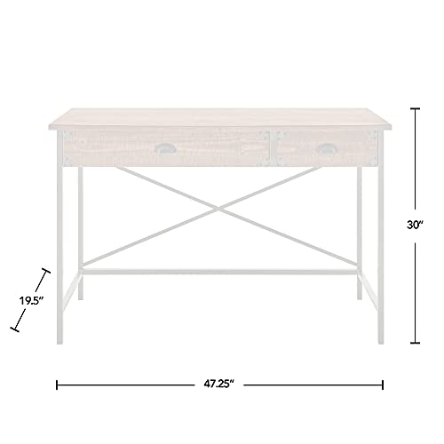 FirsTime & Co. Brown Wilshire Desk, Writing Desk, Compact Computer or Laptop Desk for Home Office, Wood and Metal, Farmhouse, 47.25 x 19.5 x 30 inches