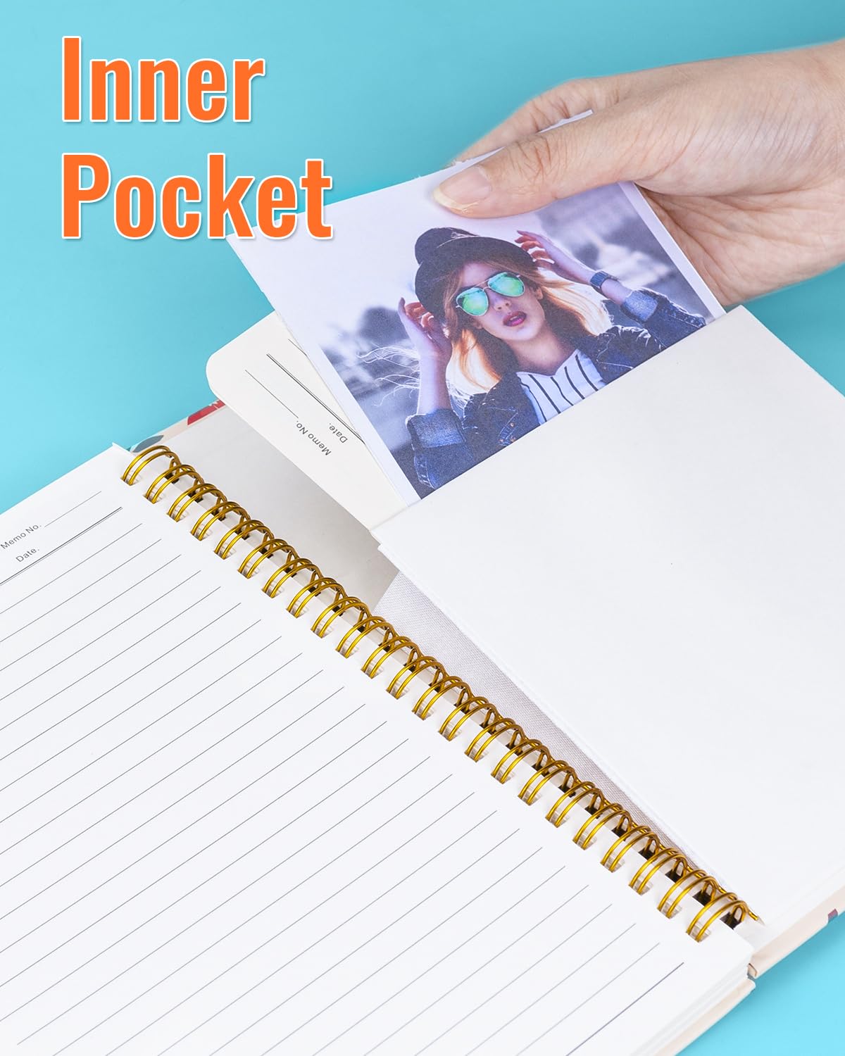 Spiral Notebooks 5 Subject 5-Pack College Ruled Hardcover with Removable Dividers 160 Pages/80 Sheets Each, A5(8.5 "x 5.7") Cute Blooming Floral, for Students Office Business Diary Book