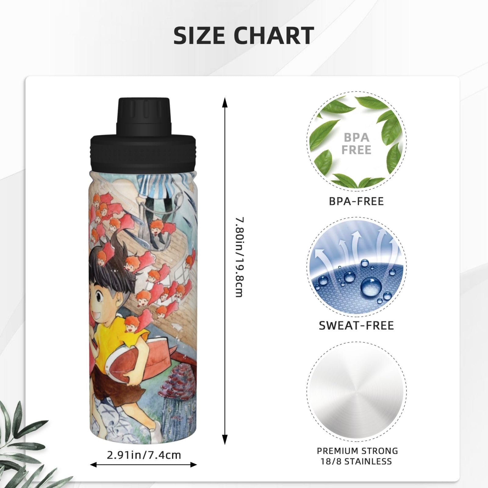 LOUNDY Ponyo and Sosuke 18 oz Tumblers Stainless Steel Vacuum Insulated Coffee Mug Water Bottle Drinking Cup