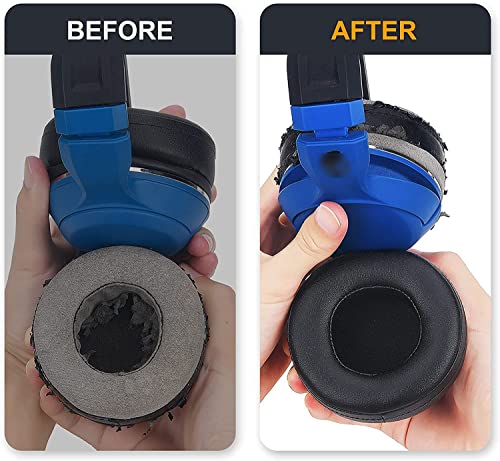 SOULWIT Professional Replacement Earpads Cushions for Skullcandy Hesh & Hesh 2 Wireless Over-Ear Headphones, Ear Pads with Softer Leather, Noise Isolation Foam, Added Thickness (Black)