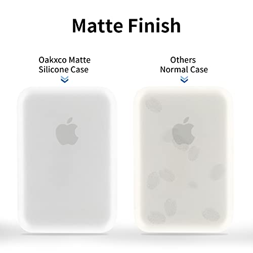 Oakxco Silicone Case Compatible with Magsafe Battery Pack, Magsafe Battery Pack Cover, Scratch & Shatter Resistant, Matte Clear