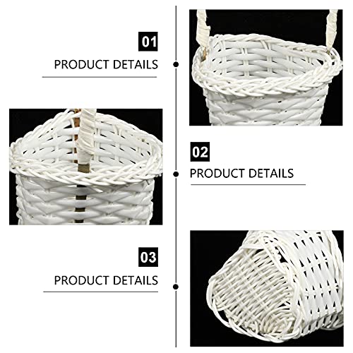 DOITOOL Flowers 6pcs Rattan Woven Flower Basket Gift Basket Picnic Basket Wedding Flower Girl Basket Candy Fruit Sundries Storage Basket for Wedding Picnic Party Baskets