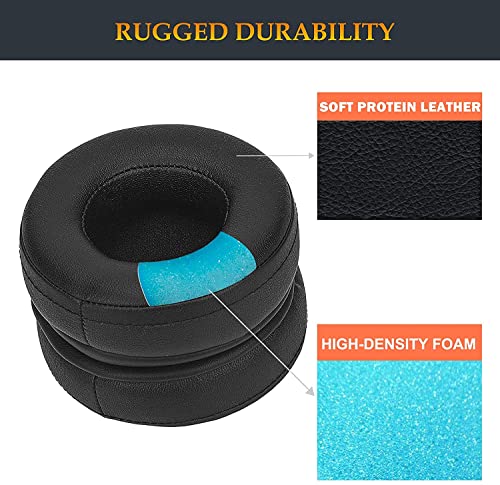 SOULWIT Professional Replacement Earpads Cushions for Skullcandy Hesh & Hesh 2 Wireless Over-Ear Headphones, Ear Pads with Softer Leather, Noise Isolation Foam, Added Thickness (Black)