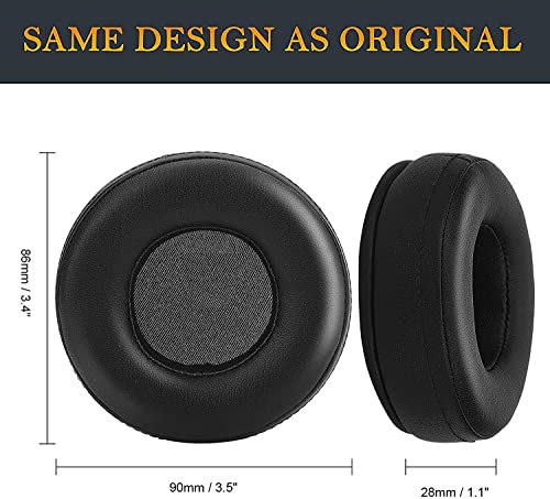 SOULWIT Professional Replacement Earpads Cushions for Skullcandy Hesh & Hesh 2 Wireless Over-Ear Headphones, Ear Pads with Softer Leather, Noise Isolation Foam, Added Thickness (Black)