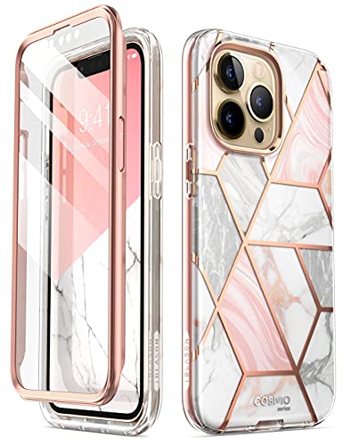 i-Blason Cosmo Series Case for iPhone 13 Pro 6.1 inch (2021 Release), Slim Full-Body Stylish Protective Case with Built-in Screen Protector (Marble)