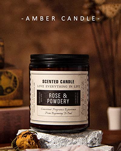 14.4oz Candles for Home Scented, Amber Candle and Lavender Candle, 100 Hours Long Lasting Soy Wax Scented Candles Gift Set for Women, Birthday Gift, Christmas Gfits