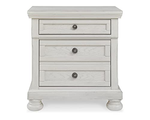 Signature Design by Ashley Robbinsdale 2 Drawer Night Stand, 29"W x 18"D x 30"H, White