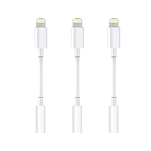 [Apple MFi Certified] Lightning to 3.5 mm Headphone Jack Adapter,esbeecables 3 Pack iPhone 3.5mm Earphones/Headphones Adapter,Audio Jack Aux Accessories Compatible with iPhone 12/11/XS/Max/X 8 7/iPad
