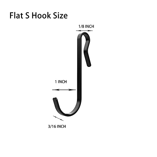 Kitchen Utensil Holder S Hook, Heavy Duty Metal Flat S Hooks for Hanging Pans & Pots (10 PCS)