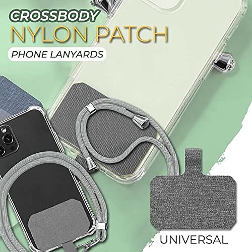 Universal phone lanyard with adjustable nylon neck strap, Crossbody Nylon Patch Phone Lanyards(Does not include phone case) (Dark Blue)