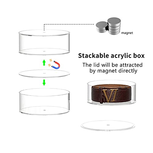 Carmanon 5 Layers Belt Organizer for Closet, Acrylic Belt Storage Organizer Clear Belt Holder, Men Belt Case and Display for Belt Watch Jewelry Bracelets Ring Cosmetic