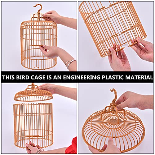 1 Set Round Bird Cage Plastic Parrot Parakeet Budgie Lovebird Cockatiel Cage Pet