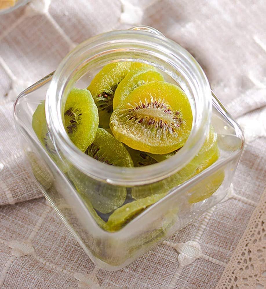 Feelopie Piramal Cube Storage Glass Jar With Airtight See Through Steel Lid|BPAFree|Kitchen Organiser|Modular|Multipurpose Jar |Coffee Bean,Dry Goods,Cookie,Candy,Tea,Spices[800ml,set of 4]