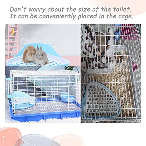 Rabbit Triangle Potty Trainer Corner Small Animal Toilet Litter Box Pet Bedding Pee Pan Tray Toilet for Hamster Chinchilla Guinea Pig Bunny Ferret (Blue)