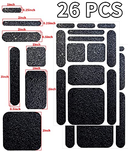 Birllaid Cell Phone Grip Stickers Mouse Grip Tape, 26 Pcs Gripper Tape Set,Multi-Purpose Black Rubberized Grip Tape for Phone Case & Gaming Controllers
